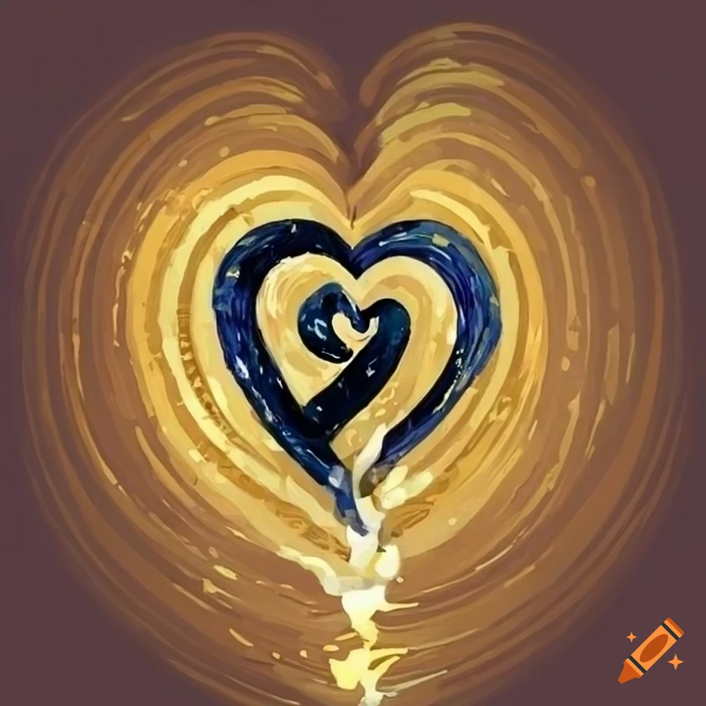 Love heart flood with infinite symbol in van gogh style on Craiyon