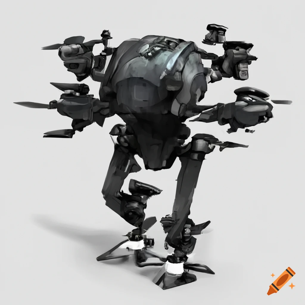 Polymorphism hybrid mech drone on Craiyon