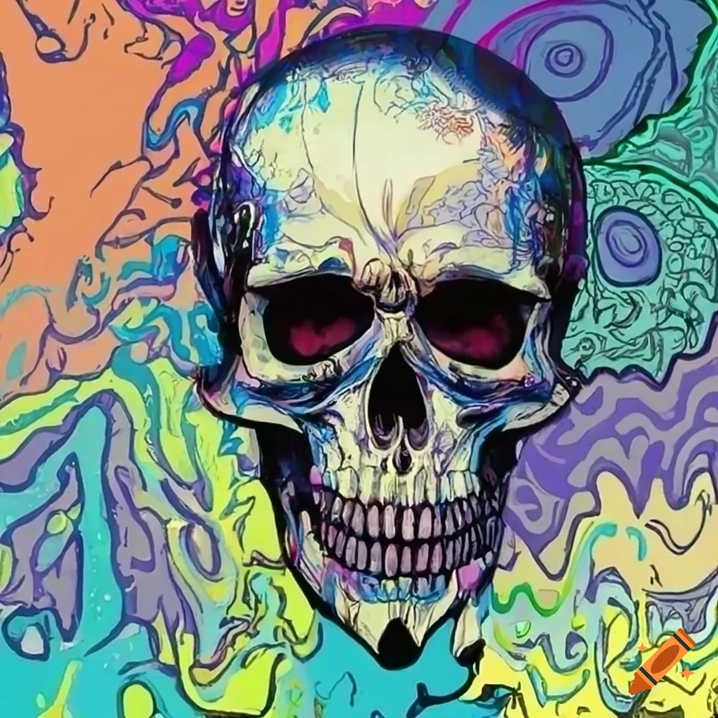 Funky and clear skull punk composition on Craiyon