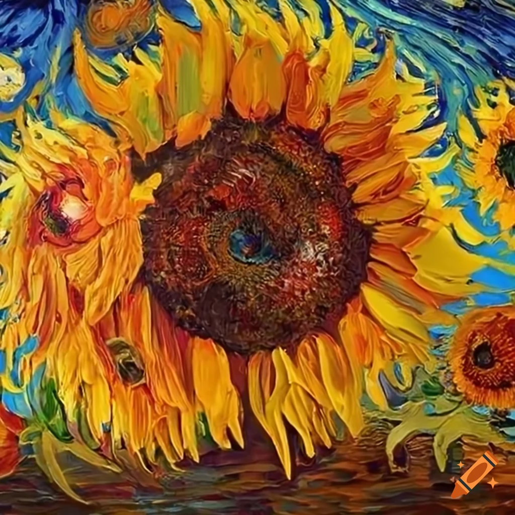 Vibrant sunflowers in a van gogh-inspired painting by xmloso on Craiyon