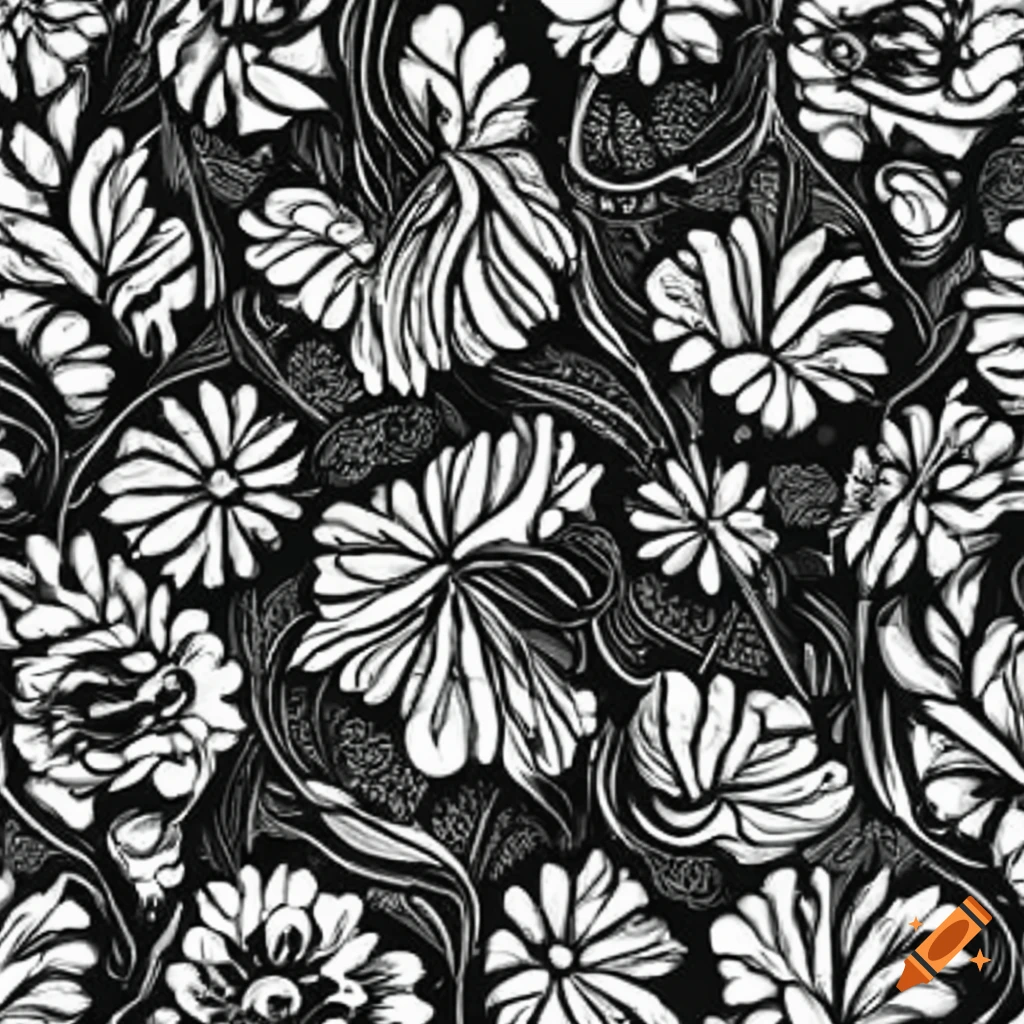 Floral repeat pattern art on Craiyon