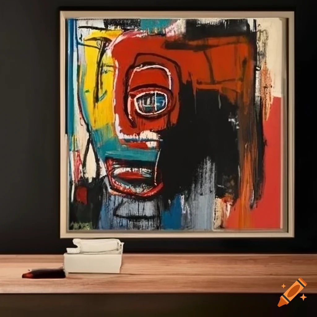 Abstract expressionism art in a modern interior on Craiyon