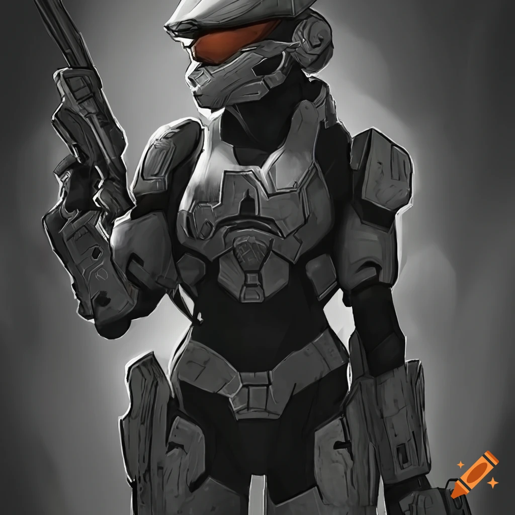 Noble 6 female character from halo video game on Craiyon