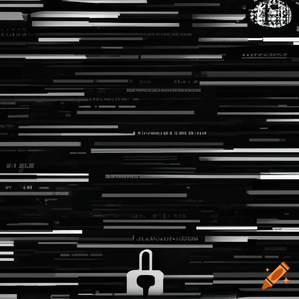 Simplistic black and white cybersecurity banner on Craiyon