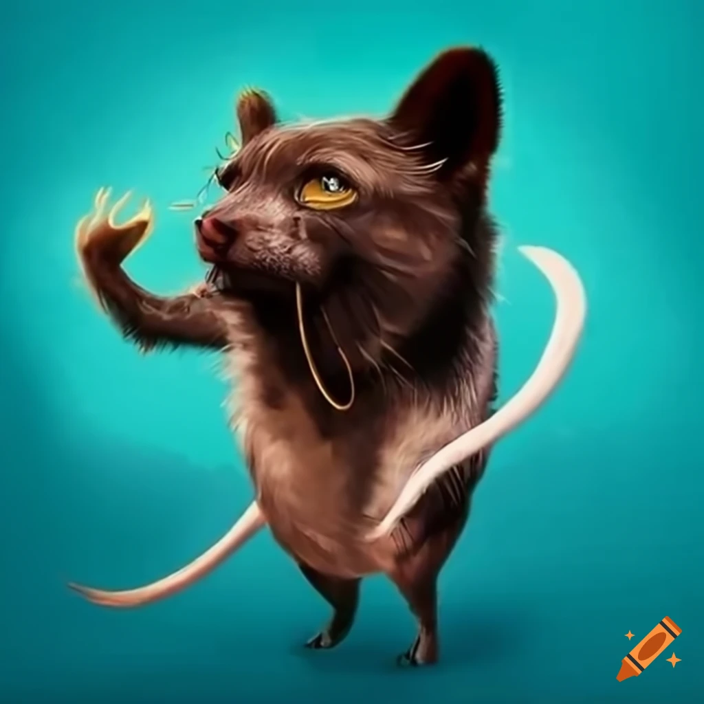 Humorous scene of owner teaching a stubborn animal on Craiyon