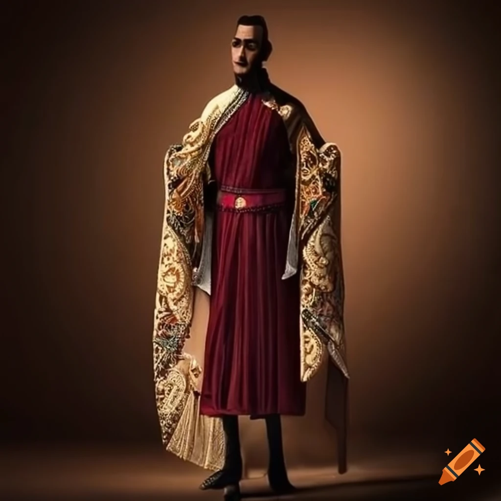 Elegant men in traditional clothing with intricate embroidery on Craiyon