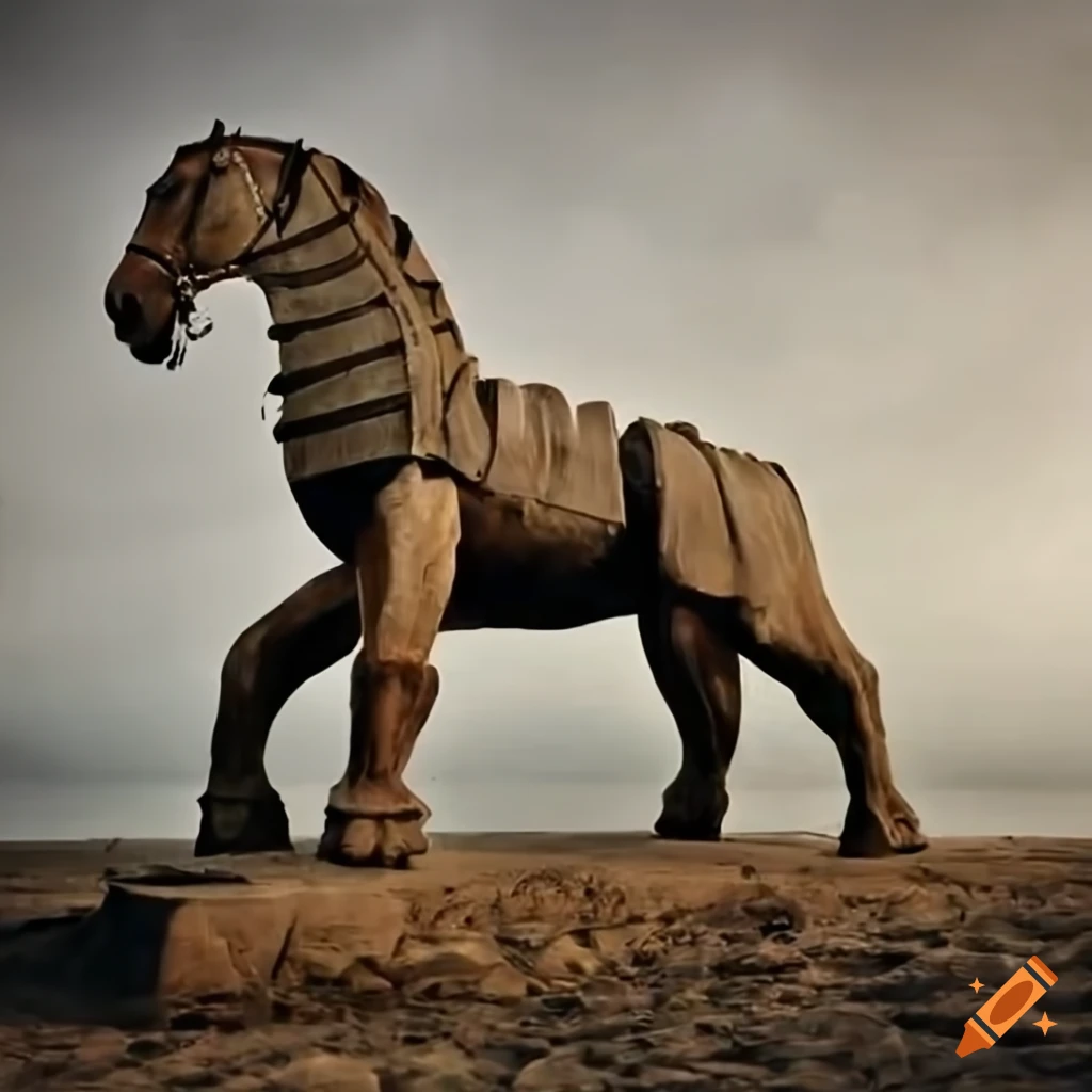 Troy horse sculpture on Craiyon