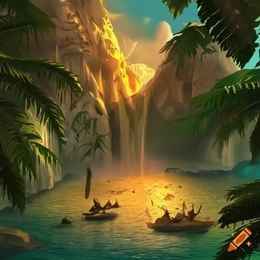 Tropical island dnd setting on Craiyon