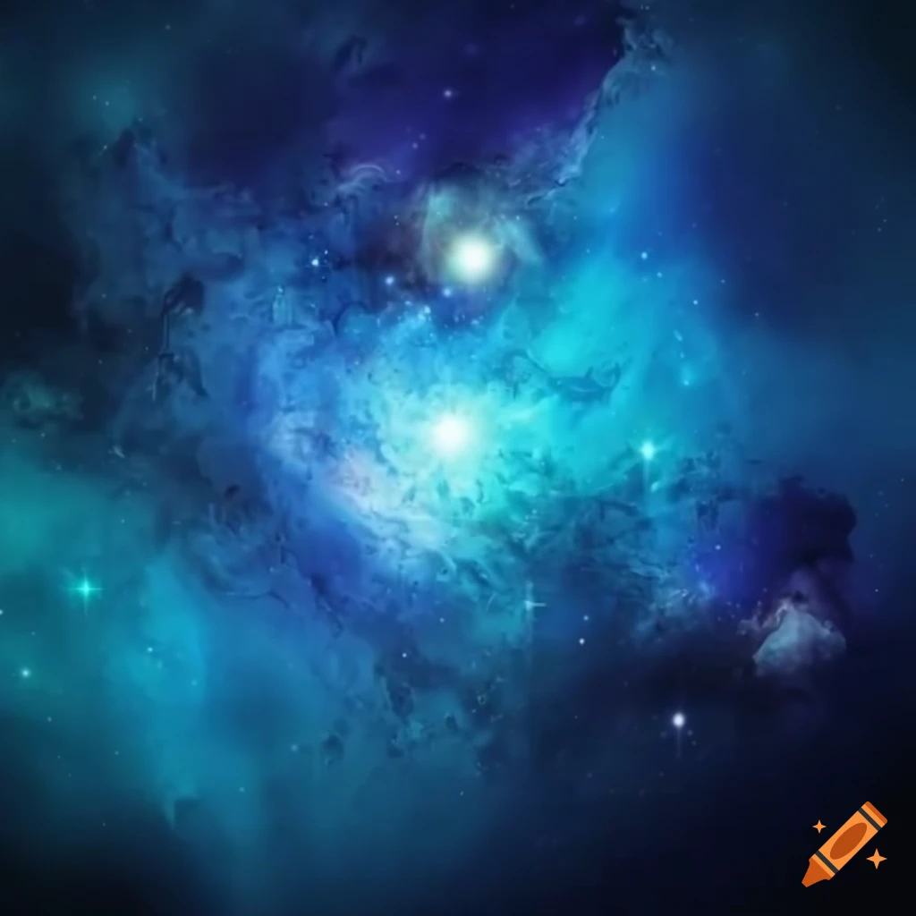 Blue universe background on Craiyon