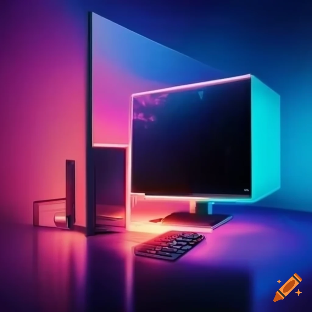 Futuristic computer with new technologies and glamorous effects on Craiyon