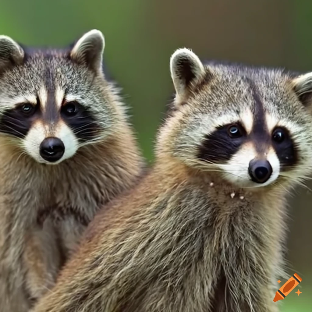 Group of mischievous raccoons on Craiyon