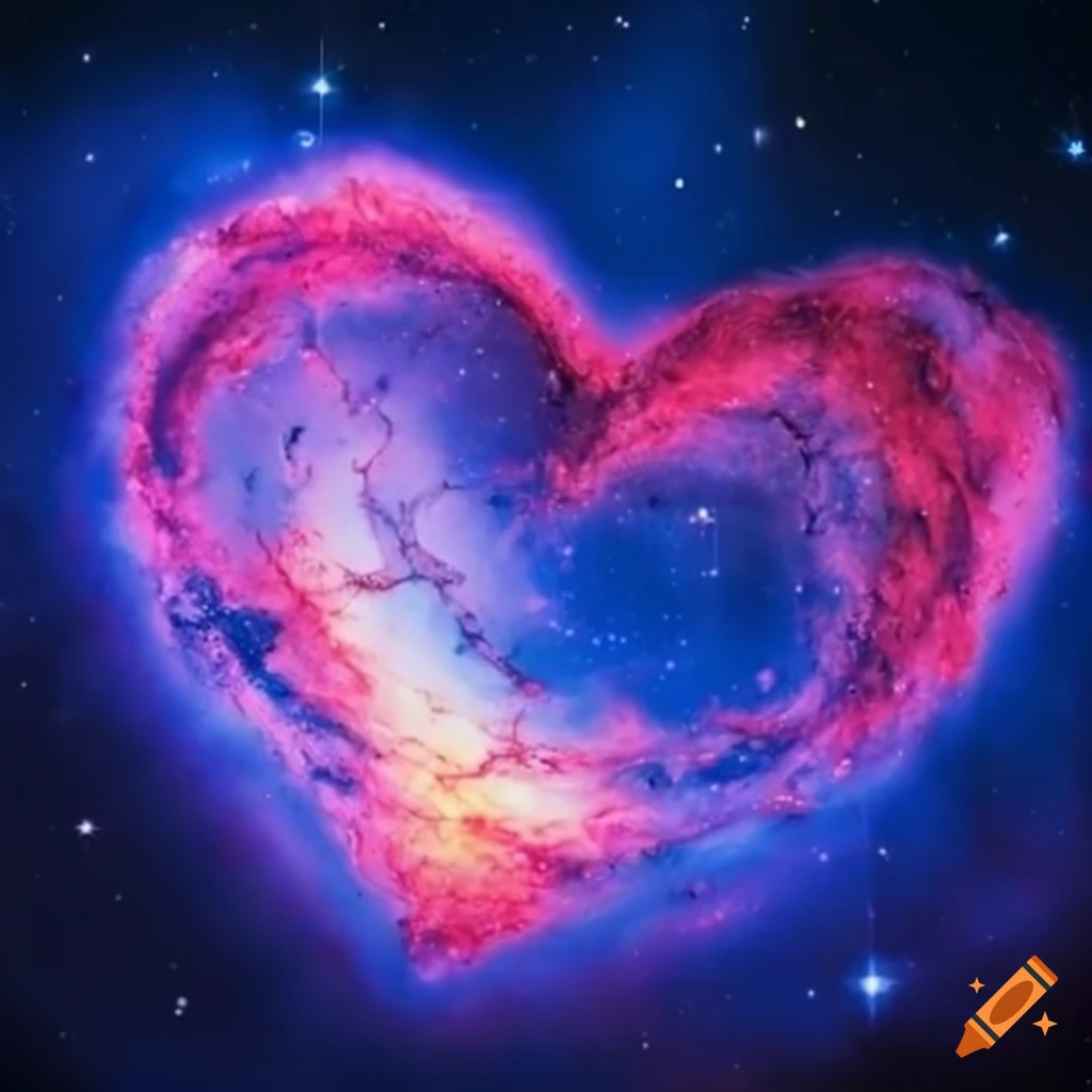 Heart-shaped galaxy in deep space on Craiyon