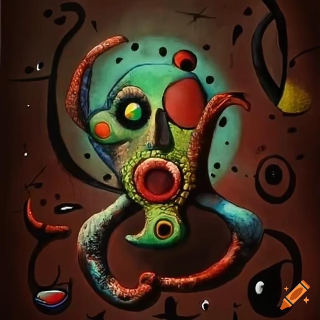 Artistic representation inspired by joan miro and lovecraft on Craiyon