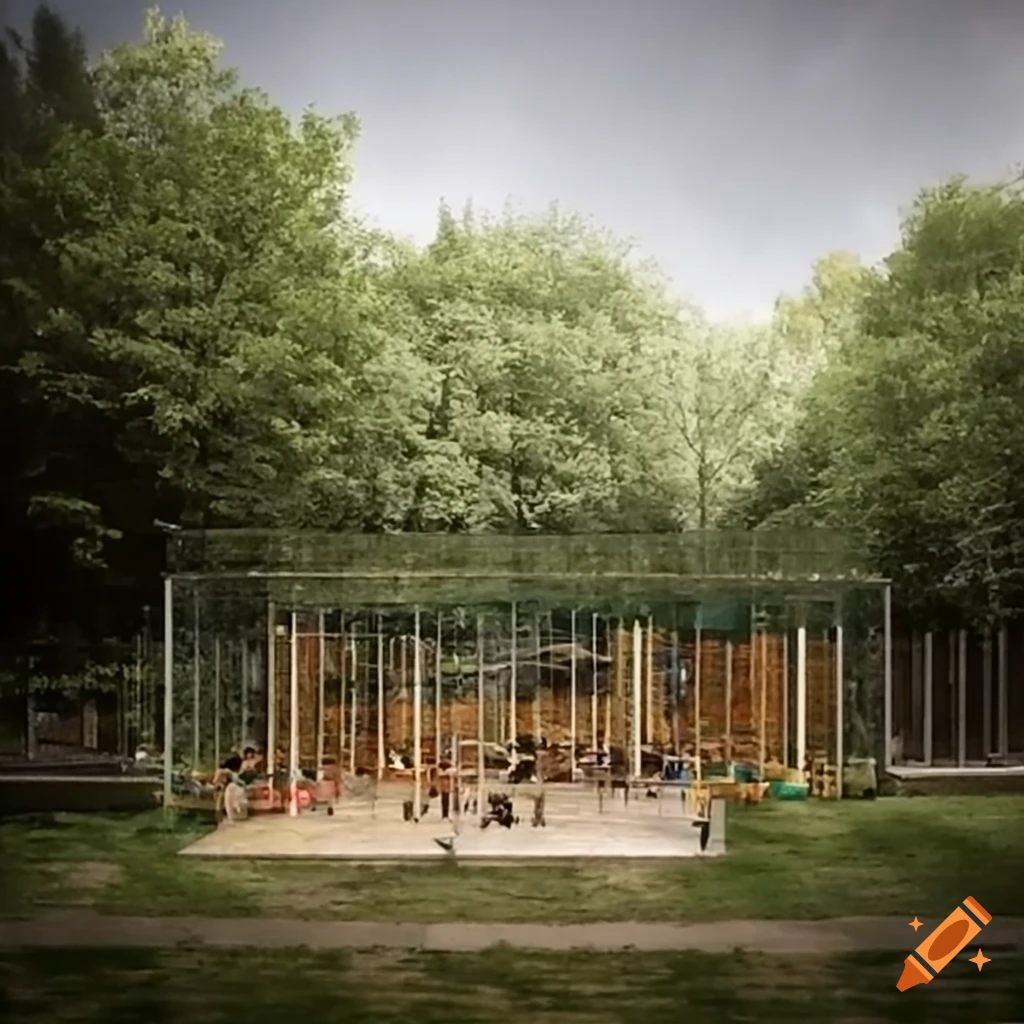 Outdoor classroom with students and teacher in open air theatre on Craiyon