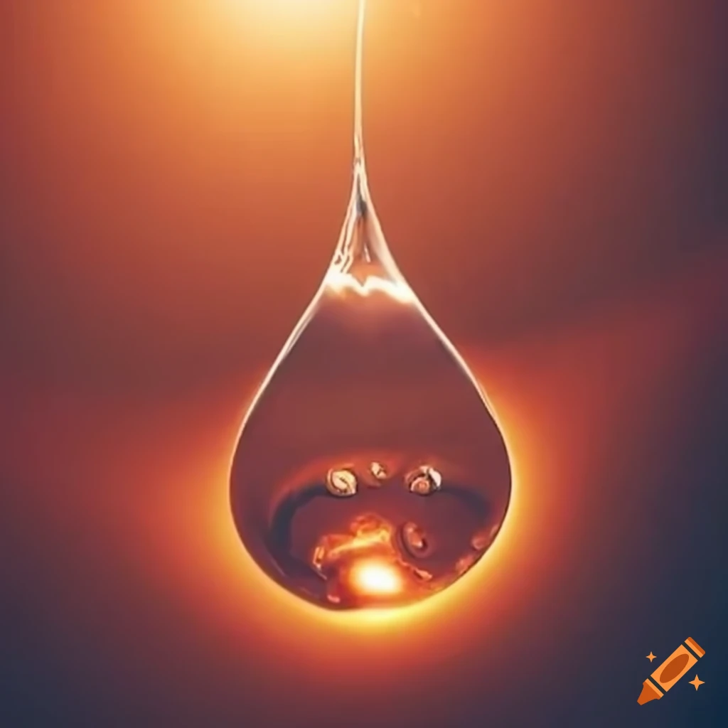 Water drop causing a solar flare on Craiyon