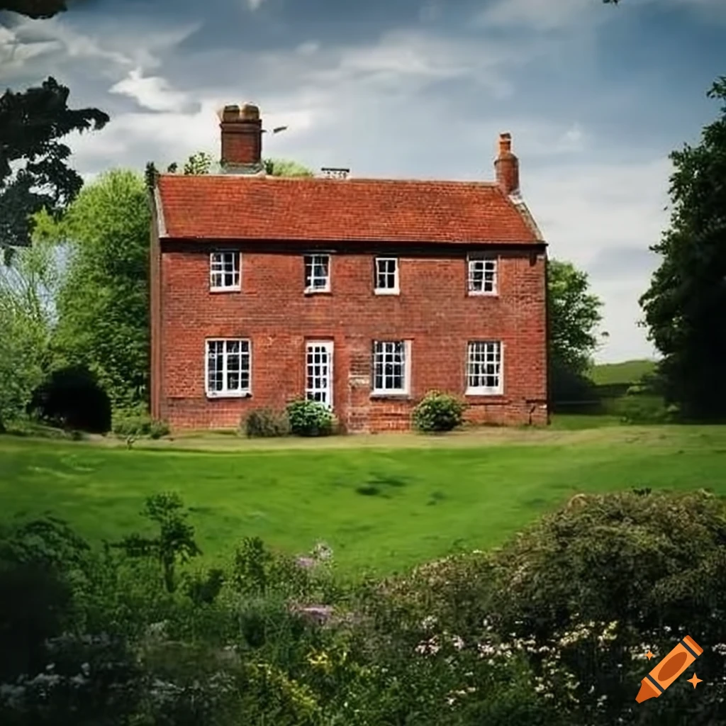 North nottinghamshire red brick farmhouse on Craiyon