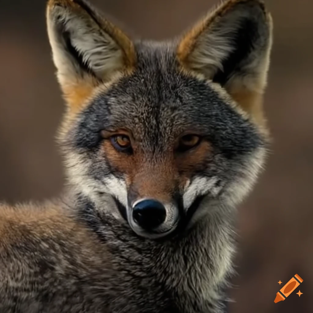 Creamy fox with a wolf face on Craiyon
