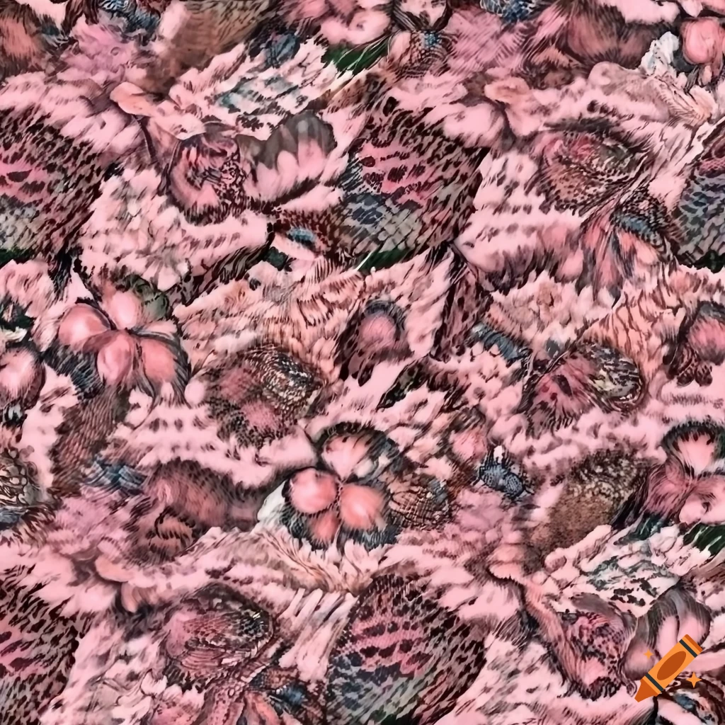 Monochrome floral snake skin repeat pattern on Craiyon