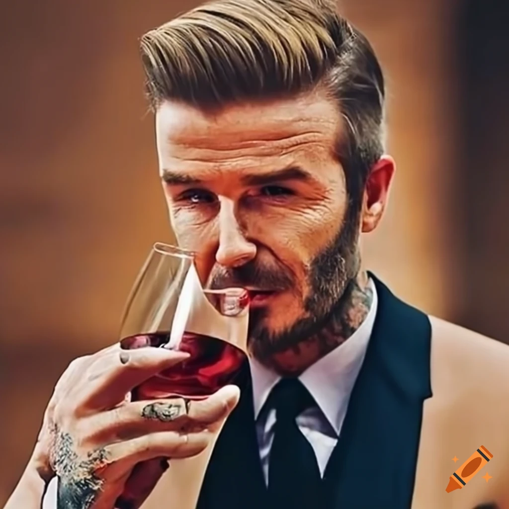 David beckham enjoying a drink on Craiyon