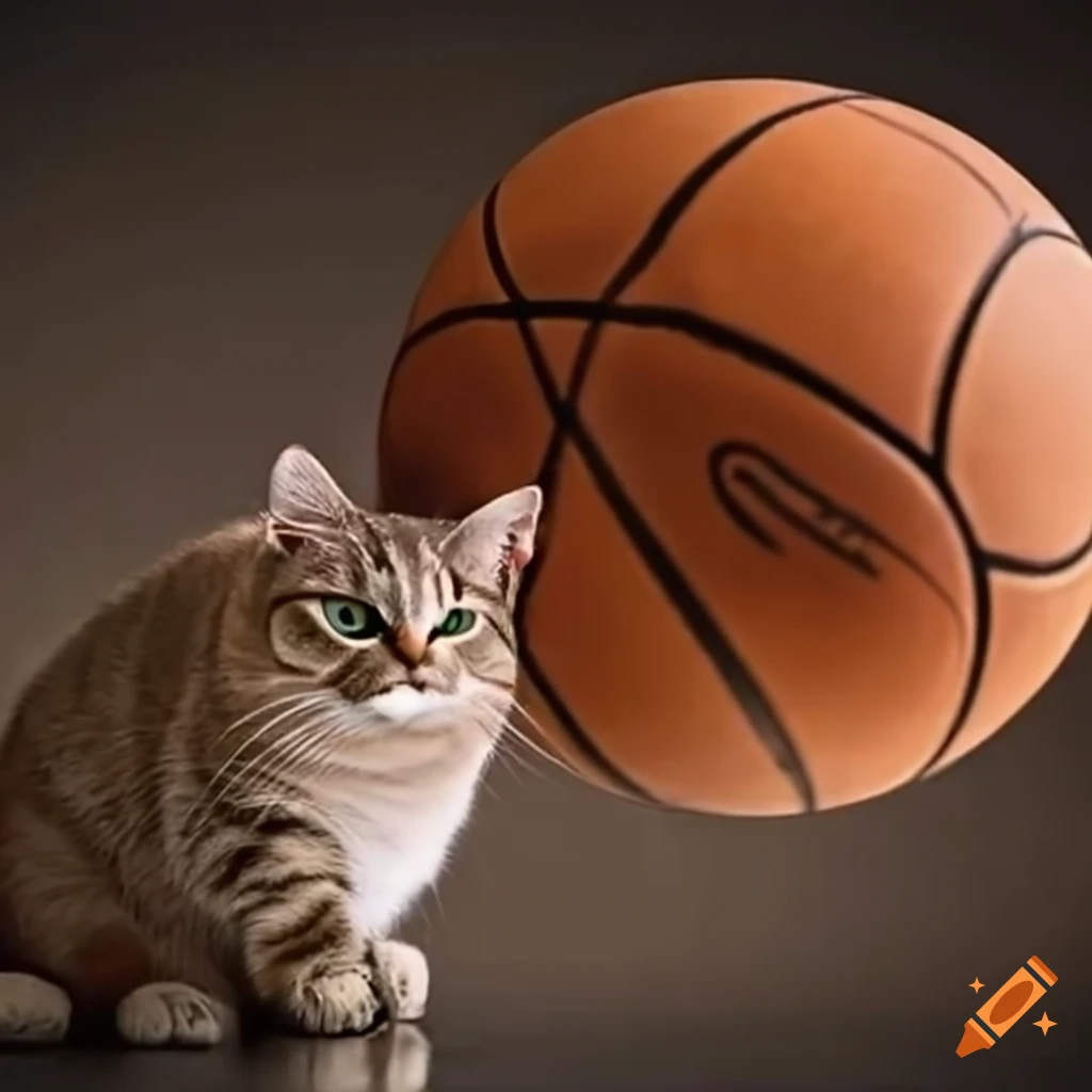 Cat playing basketball on Craiyon