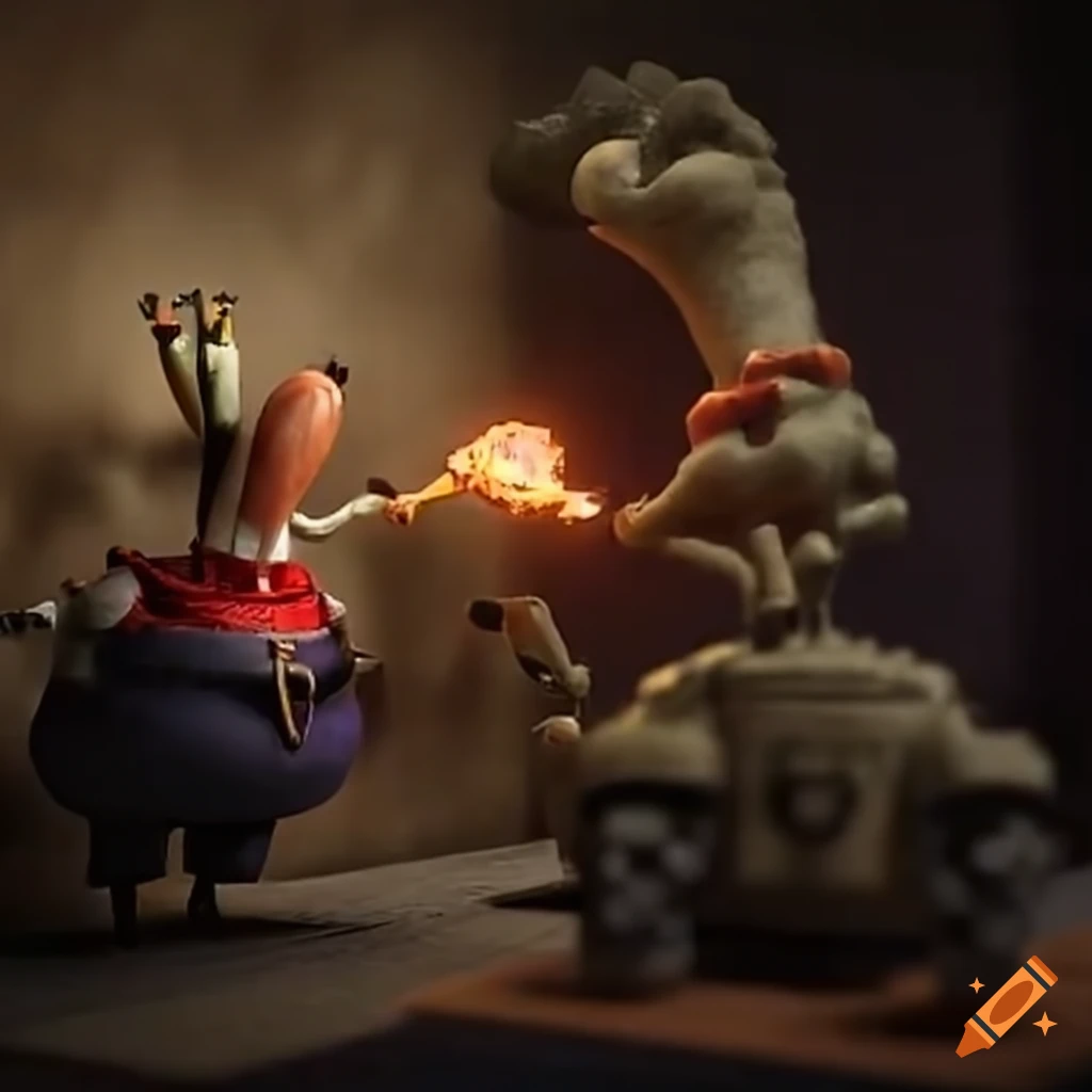 Cartoon depiction of a historical battle scene on Craiyon