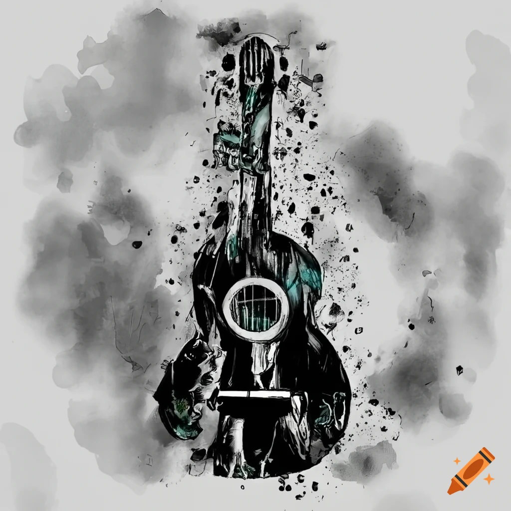 Comic book style guitar art on Craiyon