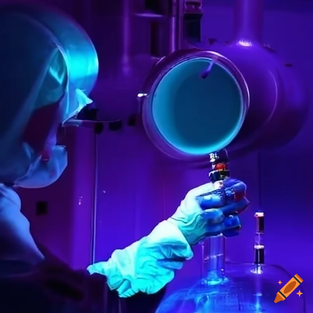 Enologist conducting quality checks on a fermentation tank on Craiyon
