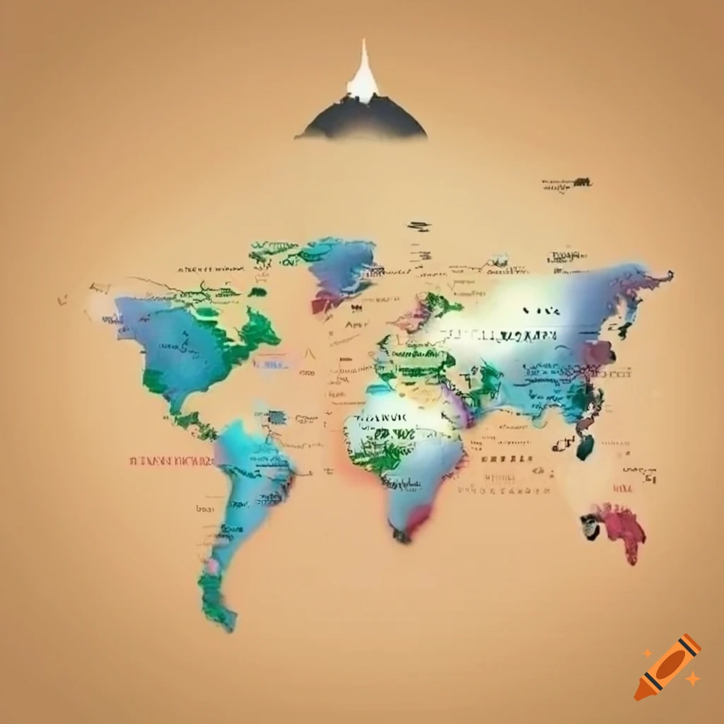 World map designed for humor on Craiyon