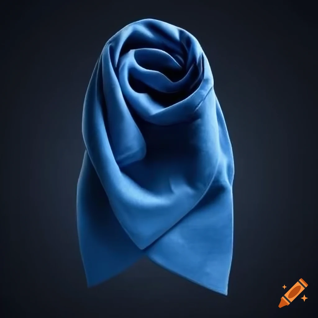 Blue neckerchief on white isolated background on Craiyon