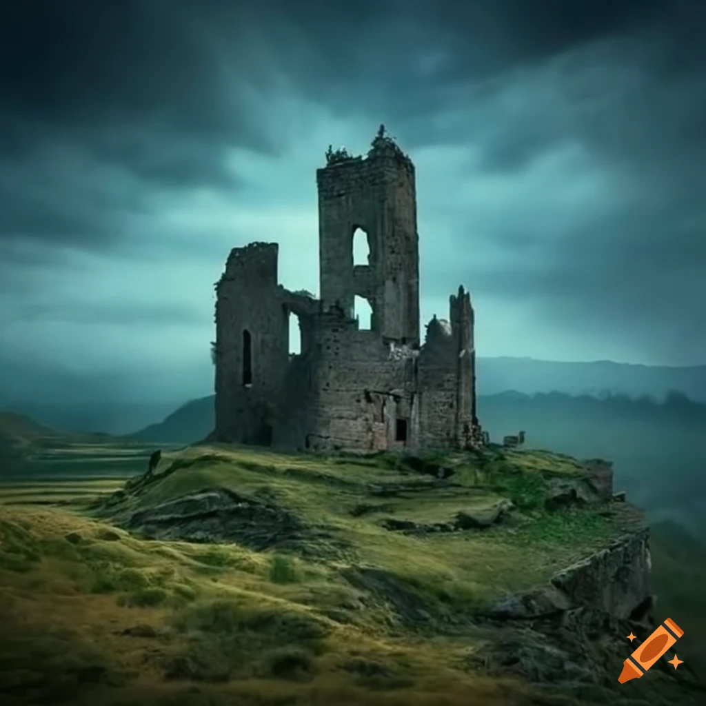Hauntingly beautiful stone ruins of a forgotten castle in the ...