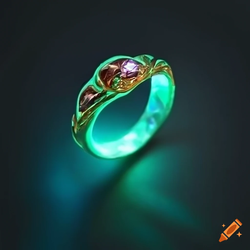 Glowing fantasy ring on Craiyon