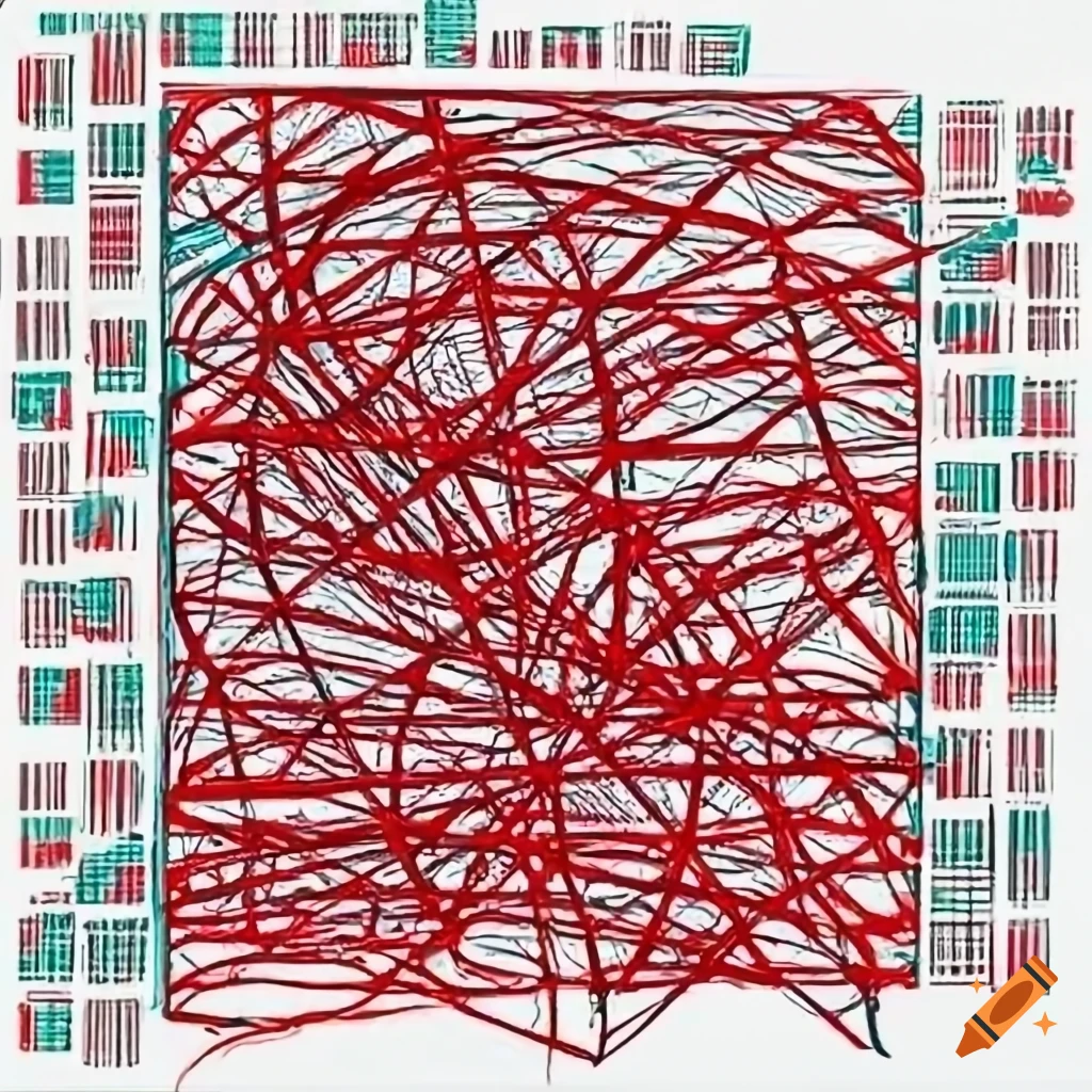 Logistic regression algorithm in red on white background on Craiyon