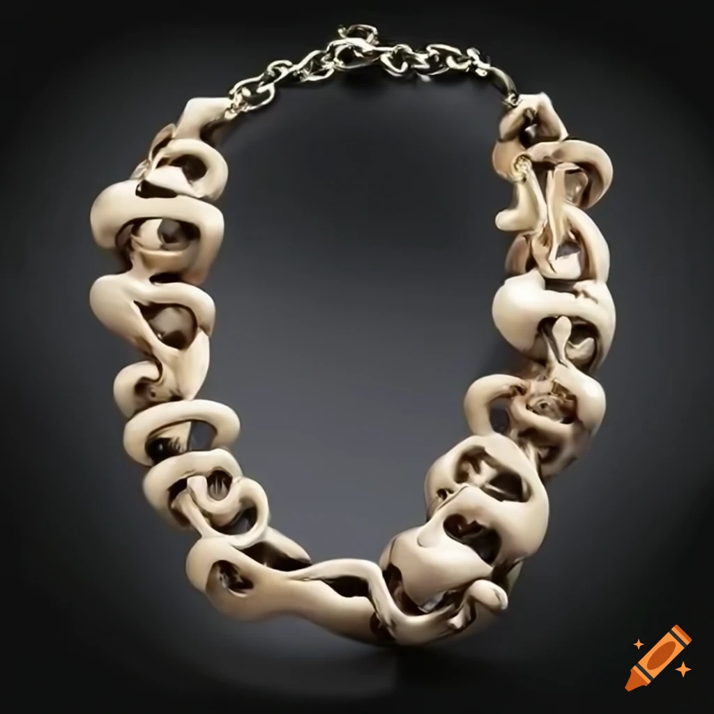 Necklace with bone chain on Craiyon