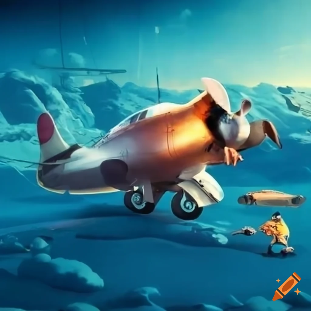 Two mouse pilots in a big plane on Craiyon