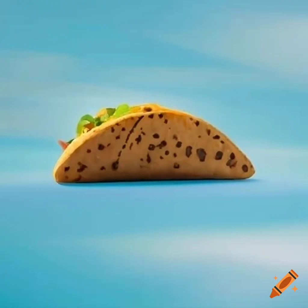 Taco with blue sky and clouds in the background on Craiyon