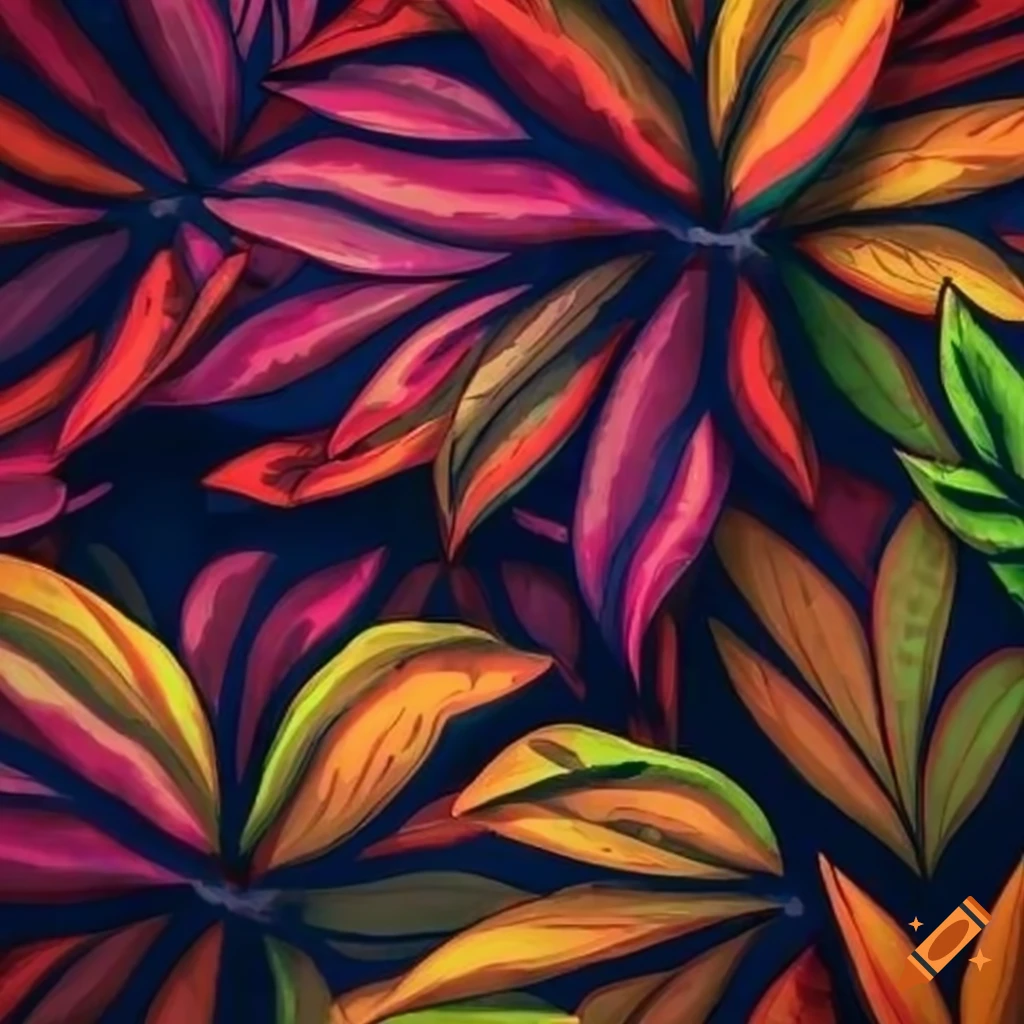 Colorful plant forest pattern on Craiyon