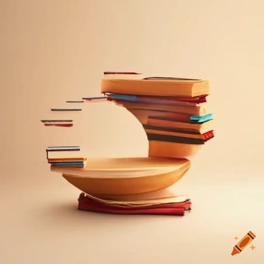 Building made of books representing unexpected everyday objects on Craiyon