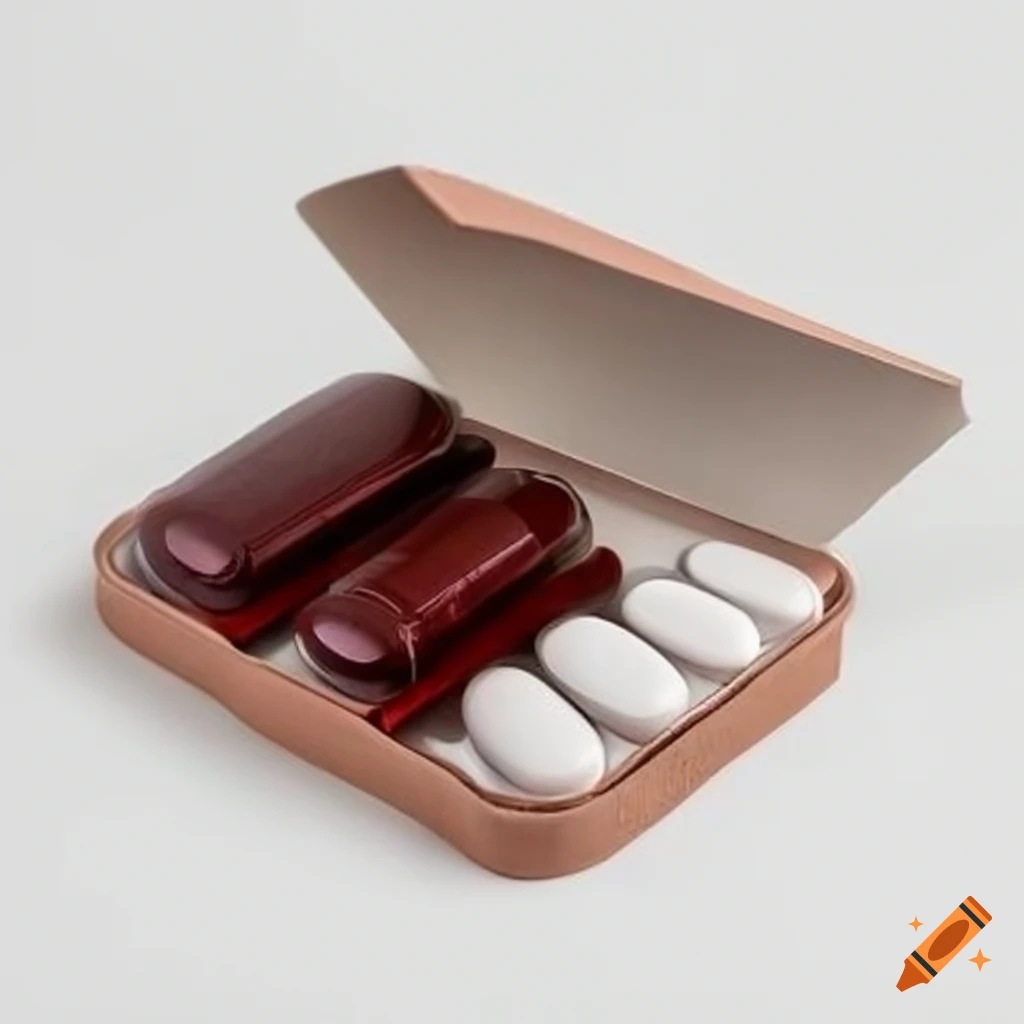 Box of medical tablets on Craiyon