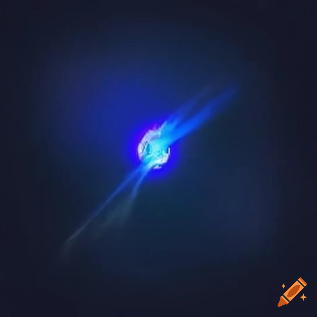 Glowing blue comet approaching earth from space on Craiyon