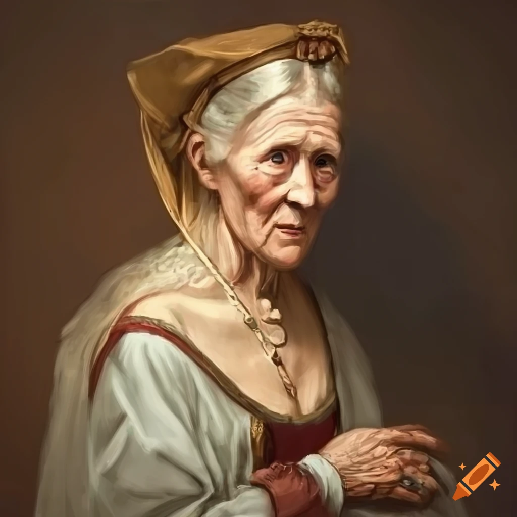 Portrait of an old vestal priestess on Craiyon