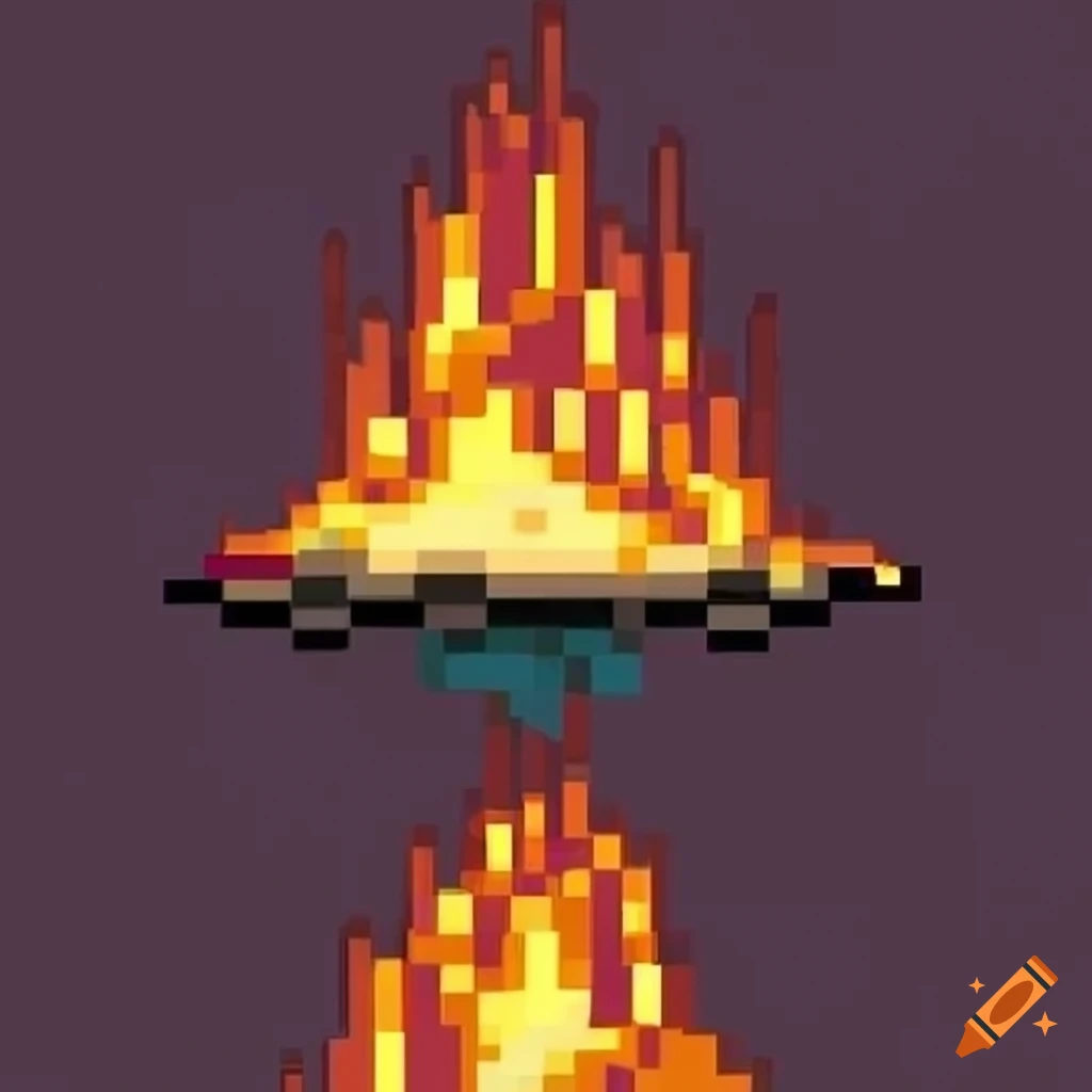 Pixel art magical flame on Craiyon