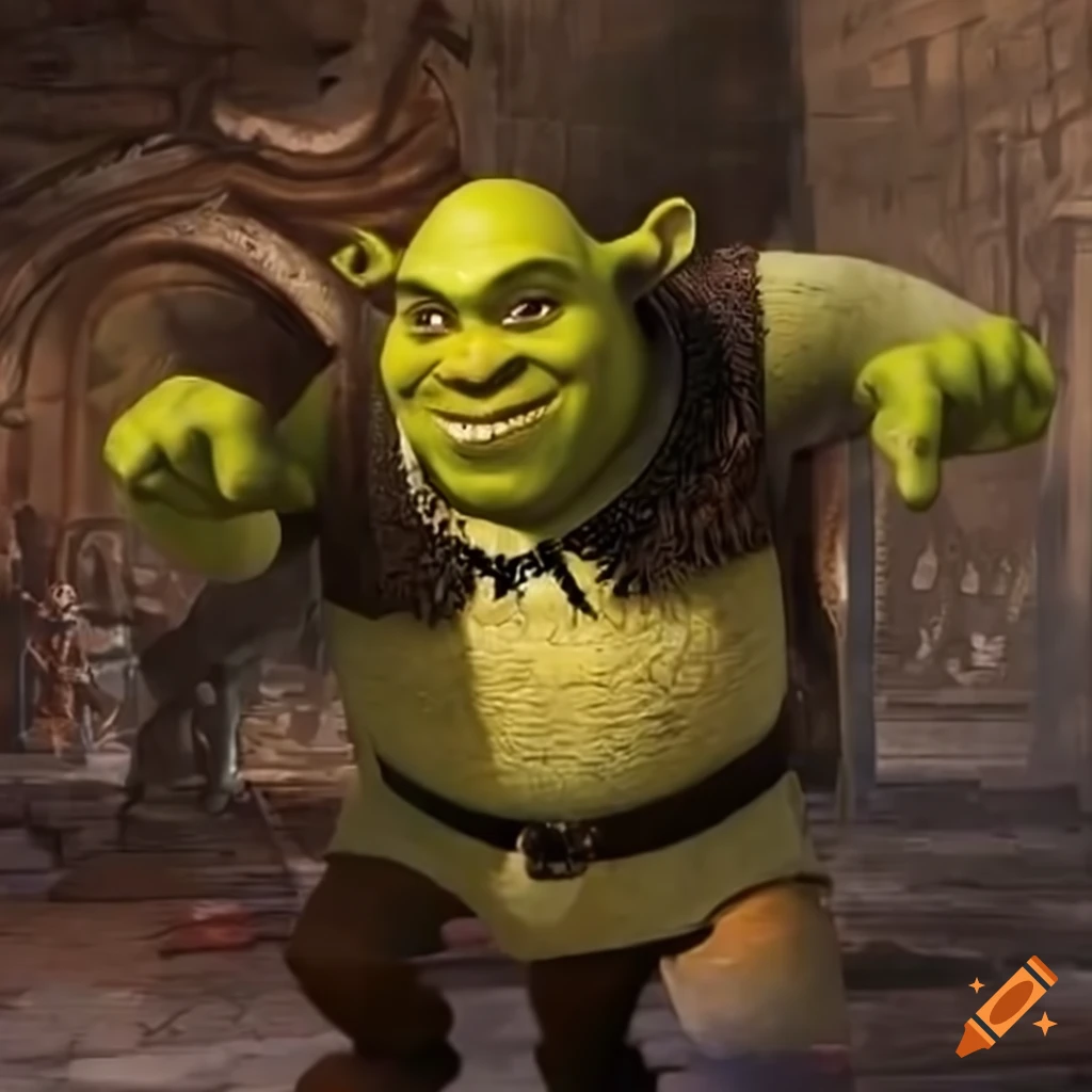 Shrek as a dungeon master on Craiyon