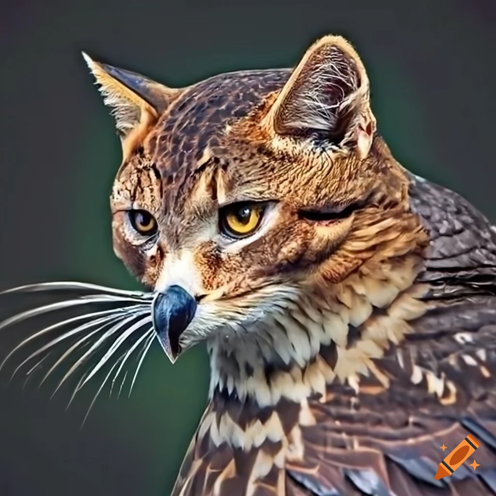 Detailed image of a mythical creature combining cat, eagle, and ...