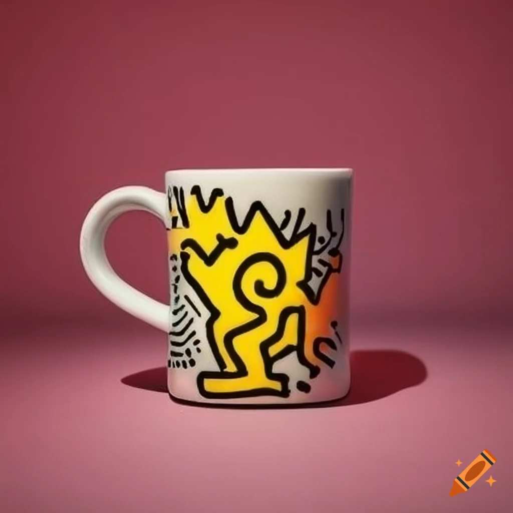 Keith haring coffee mug on Craiyon