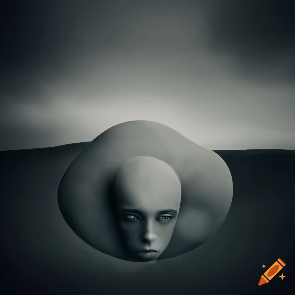 Landscape created from human shapes inspired by max ernst on Craiyon