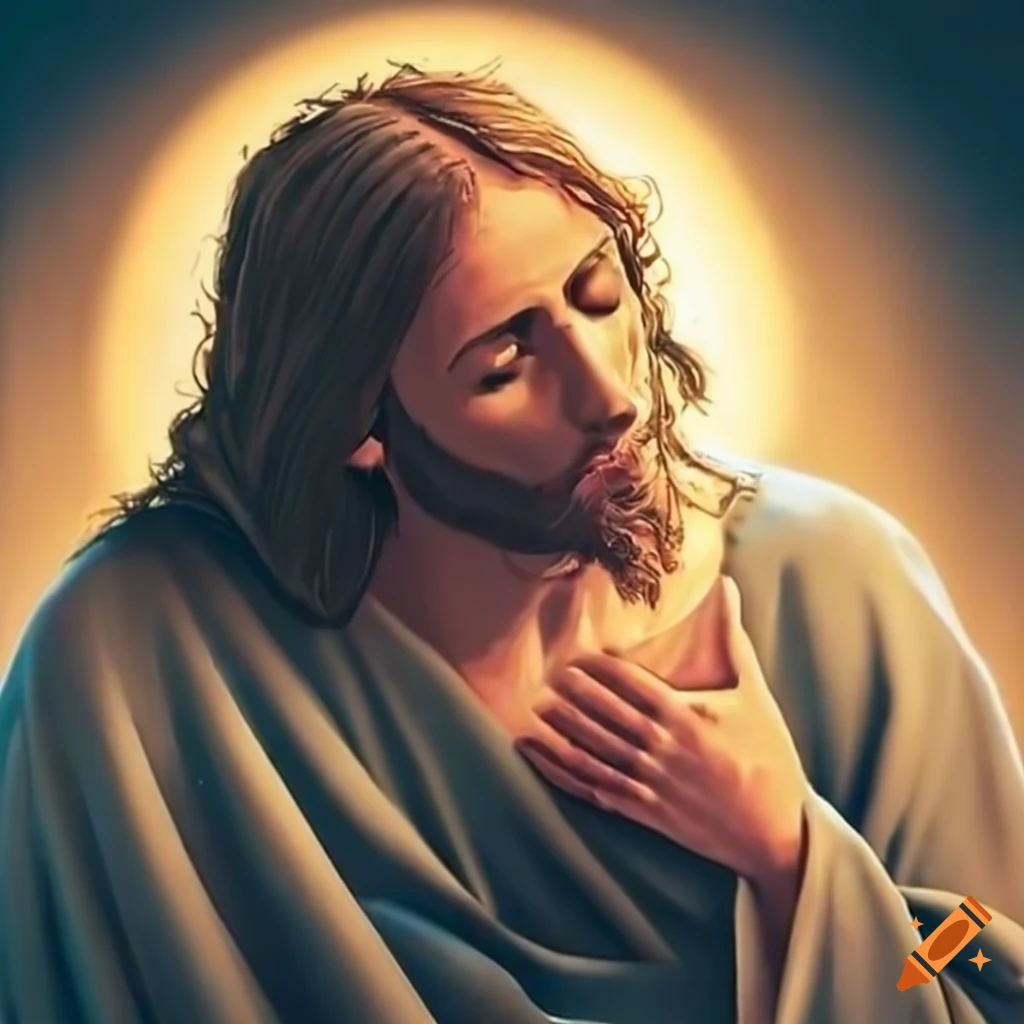 Depiction of jesus shedding tears on Craiyon