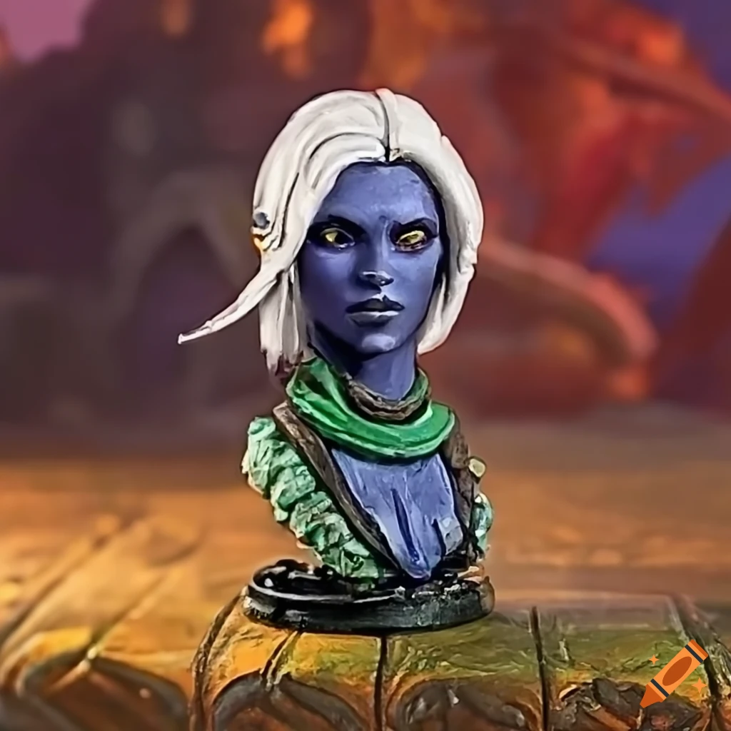 Jade dungeons and dragons miniature drow figure on Craiyon