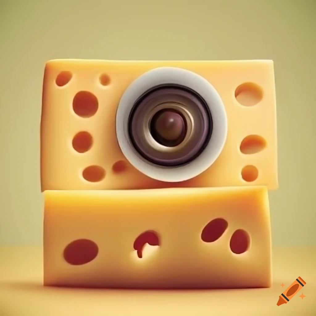 Cheese camera sculpture on Craiyon