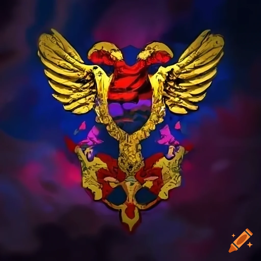 Flag with hades symbol in the middle on Craiyon