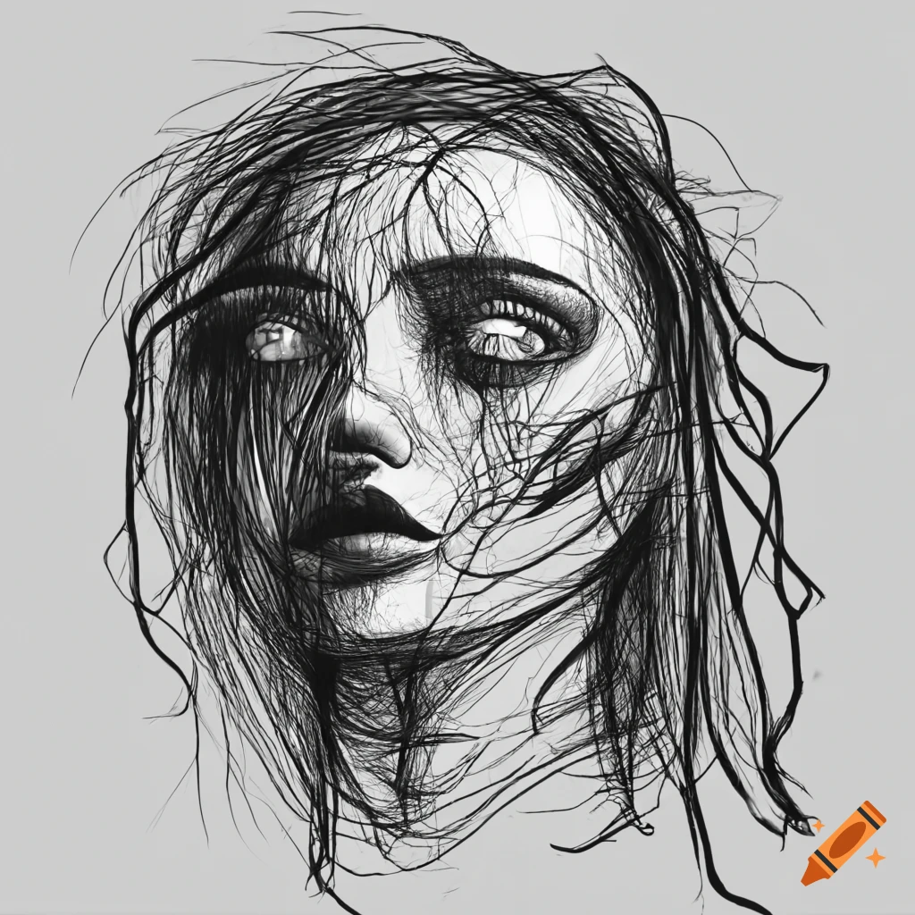 Misplaced face on a white background on Craiyon